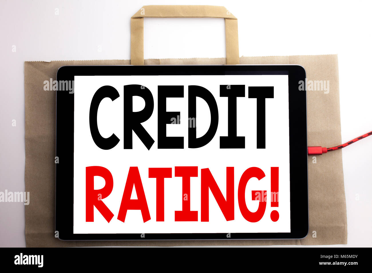 Handwriting Announcement text showing Credit Rating. Business concept ...