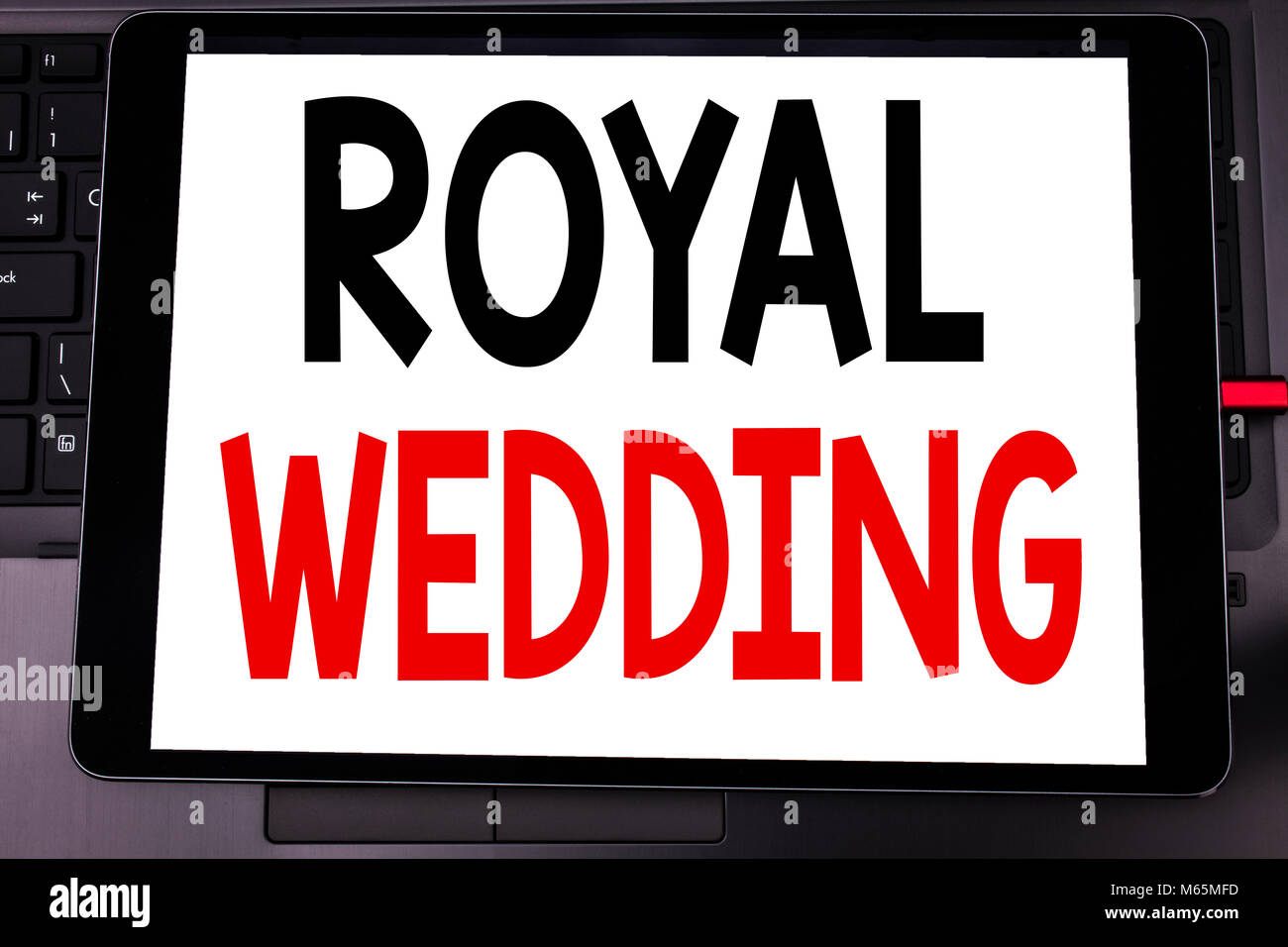 Conceptual hand writing text caption inspiration showing Royal Wedding ...