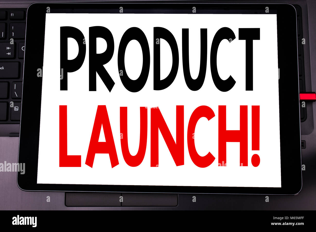 Conceptual hand writing text caption inspiration showing Product Launch ...