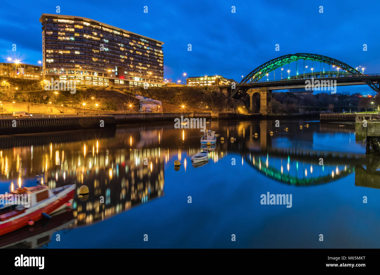 Sunderland Riverside At Night Stock Photo - Alamy