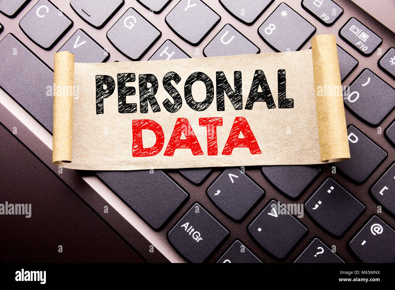Hand writing text caption inspiration showing Personal Data. Business ...