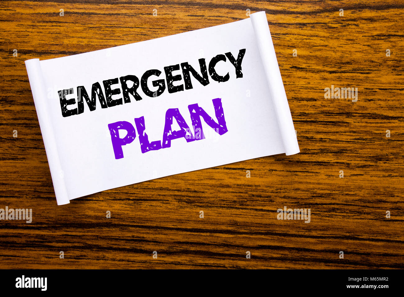 Word, writing Emergency Plan. Business concept for Disaster Protection ...