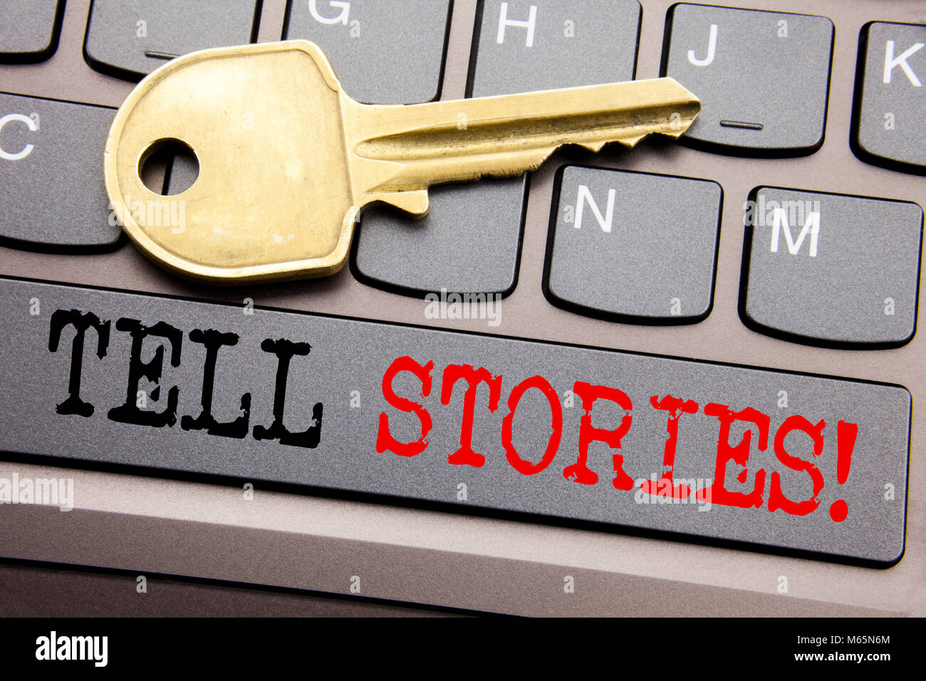 Hand writing text caption inspiration showing Tell Stories. Business ...