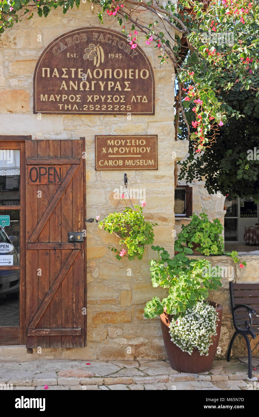 Carob Factory and Museum, Anogira, Cyprus Stock Photo - Alamy