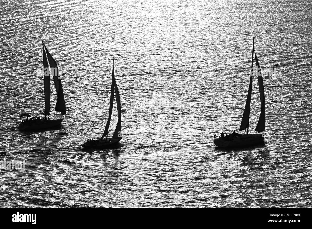 Sailing on sea waves Black and White Stock Photos & Images - Alamy