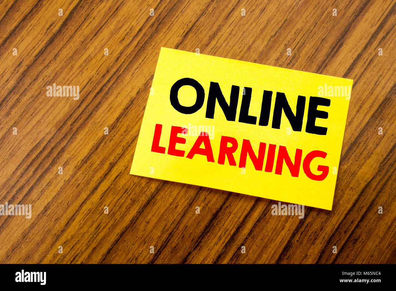 Hand writing text caption inspiration showing Online Learning. Business ...