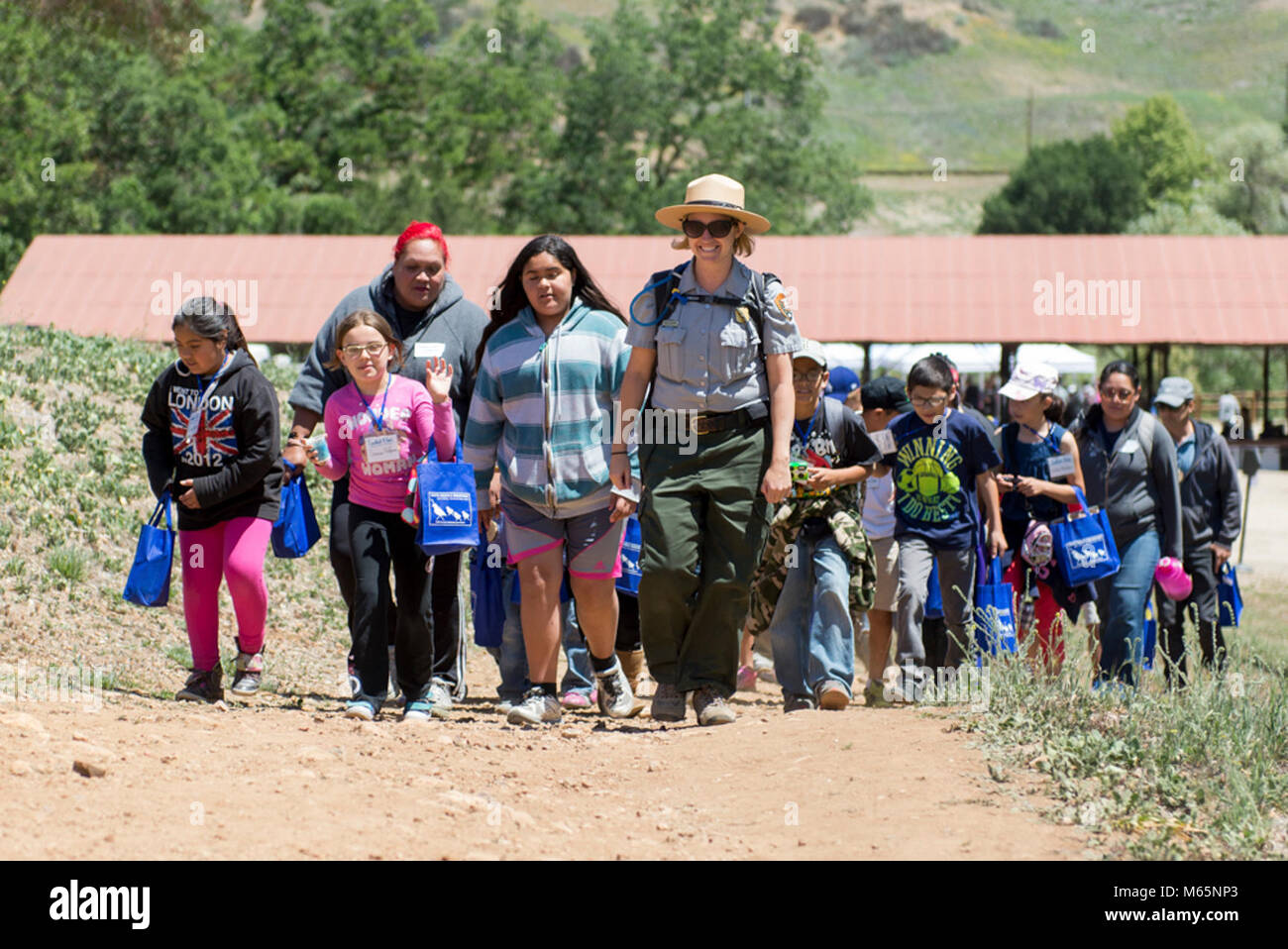 Hike With a Ranger. A ranger leads a hike around Paramount Ranch Stock ...