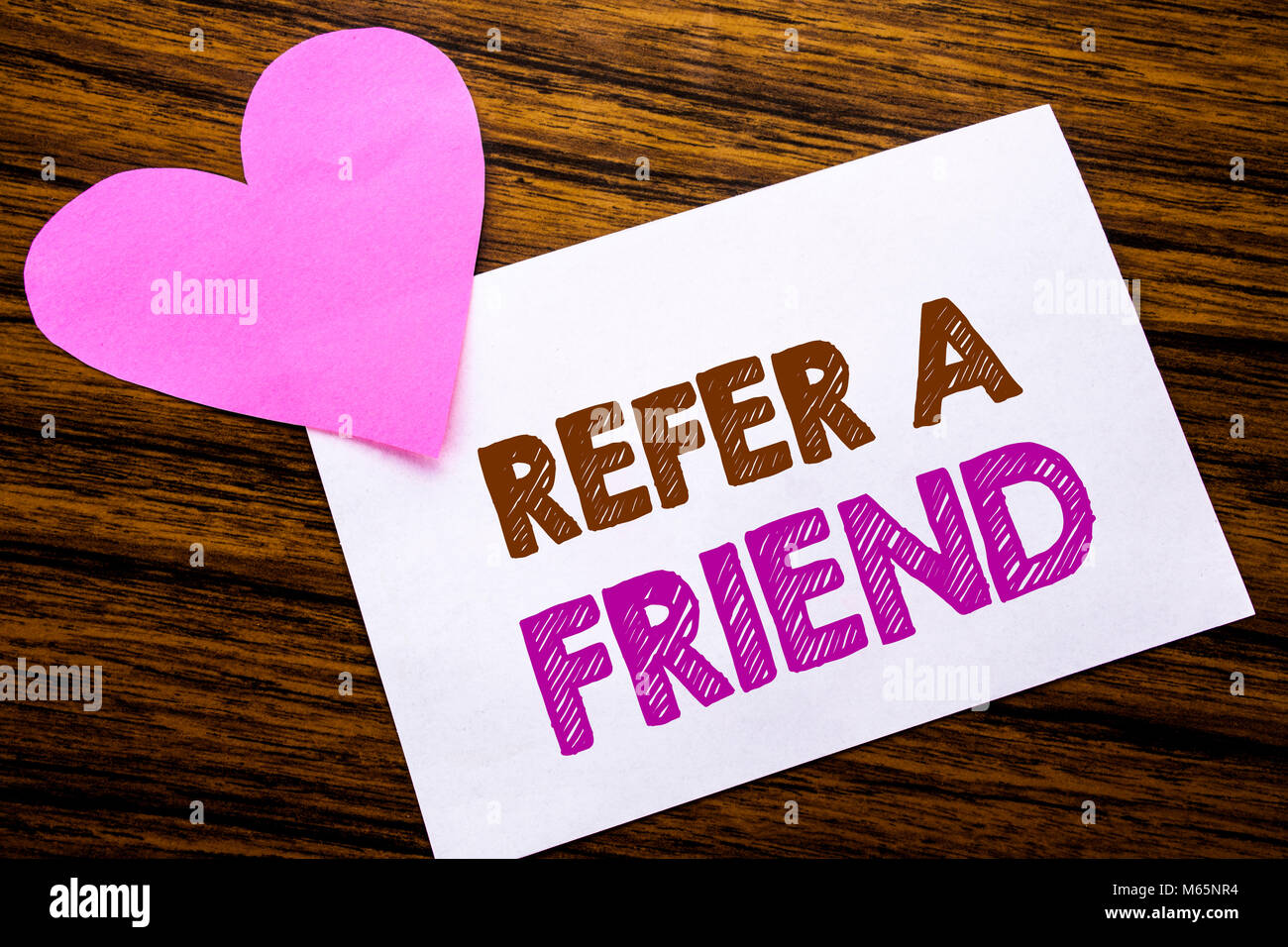 Conceptual hand writing text showing Refer A Friend. Concept for ...