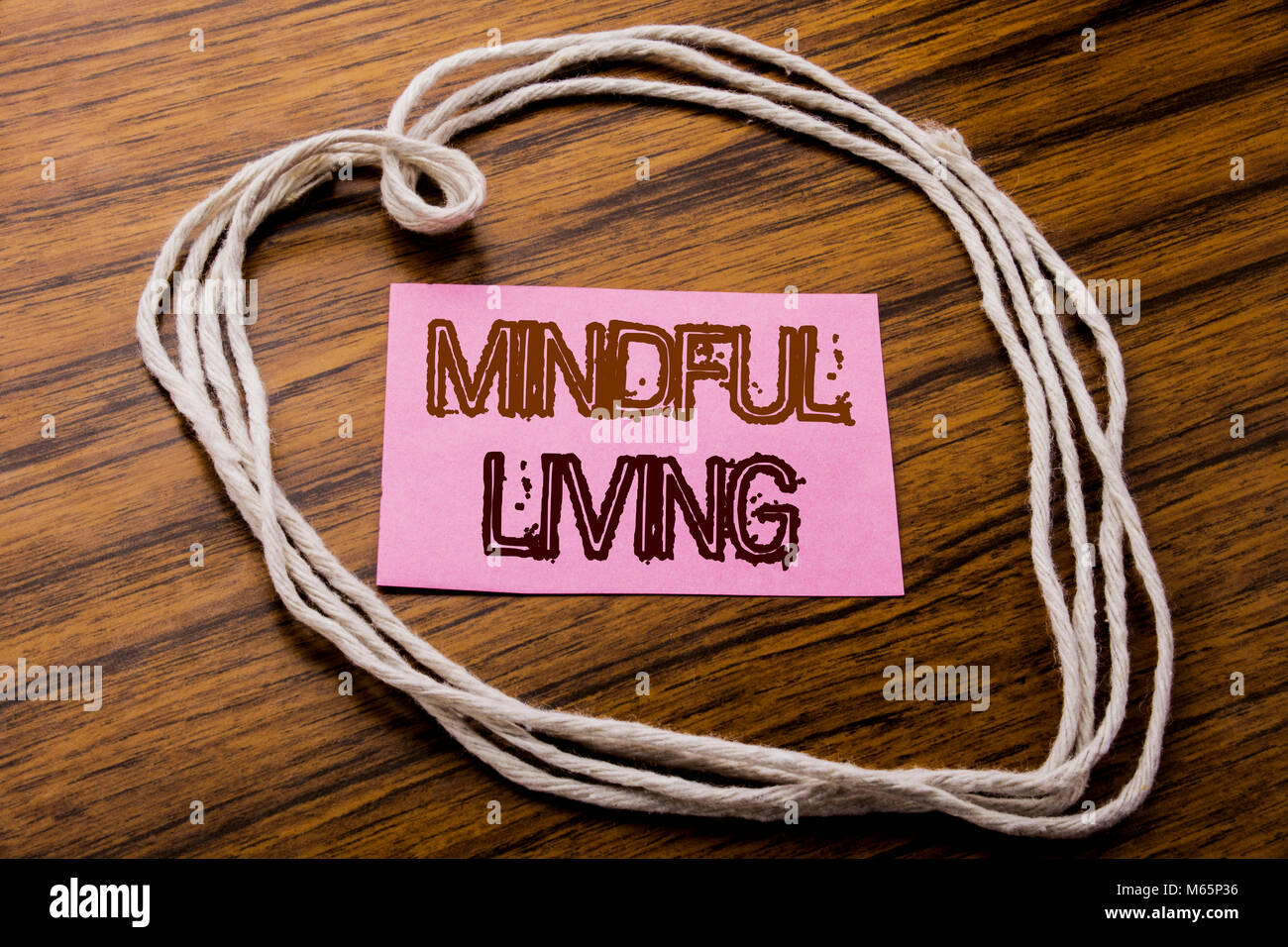 Handwritten text showing Mindful Living. Business concept for Life ...