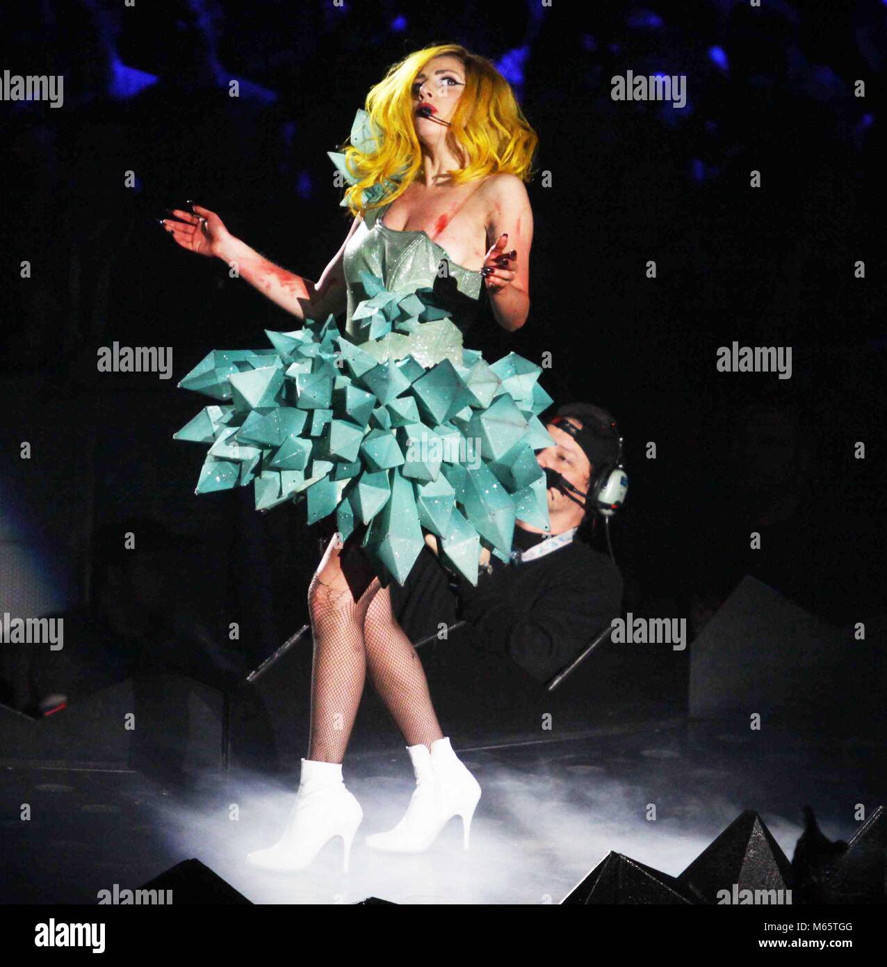 New York City 2/21/2011 STOCK FILE PHOTO Lady Gaga performing for her ...