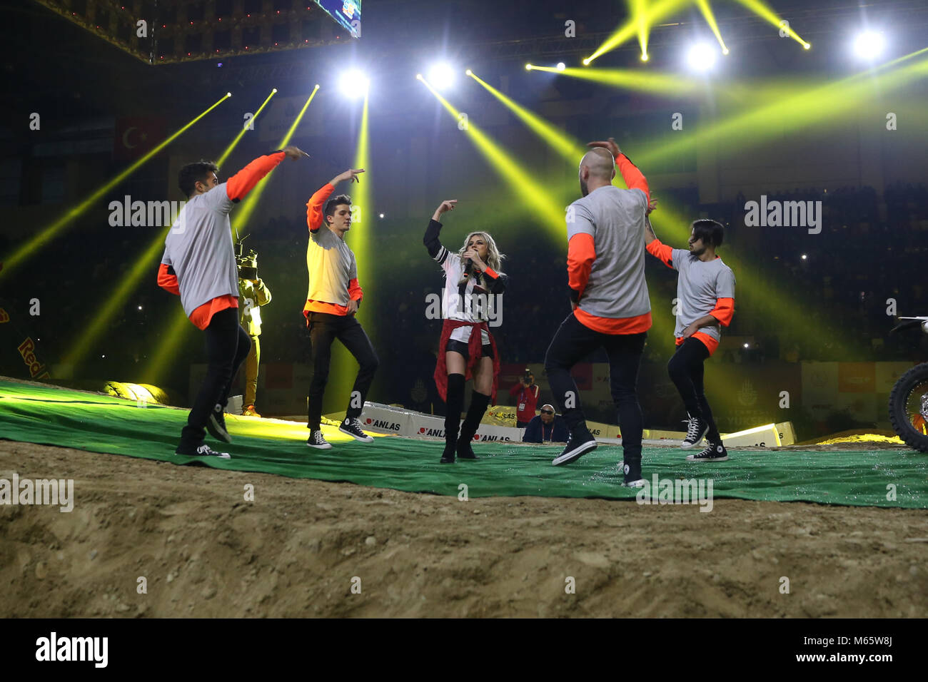 ISTANBUL, TURKEY - NOVEMBER 25, 2017: Turkish singer Merve Ozbey ...