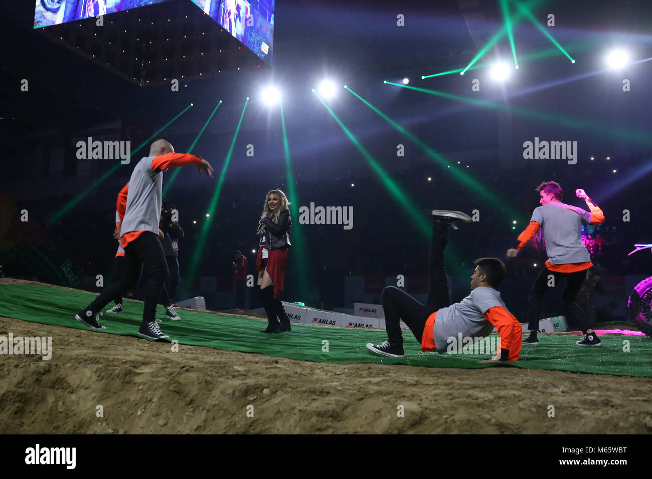 ISTANBUL, TURKEY - NOVEMBER 25, 2017: Turkish singer Merve Ozbey ...
