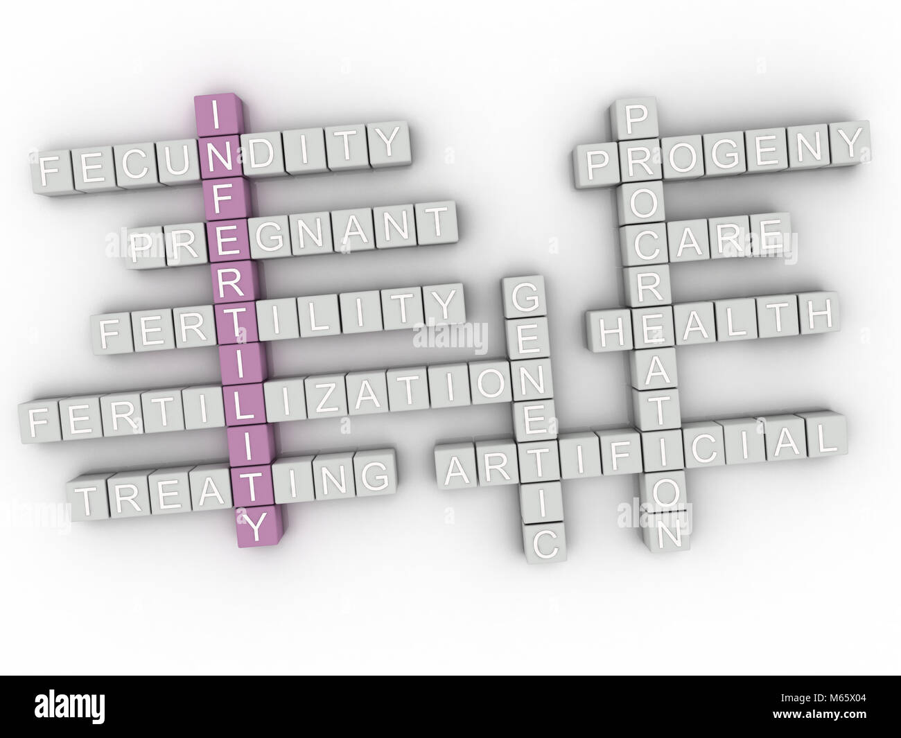 3d infertility issues, pregnancy and family planning concept. Word ...