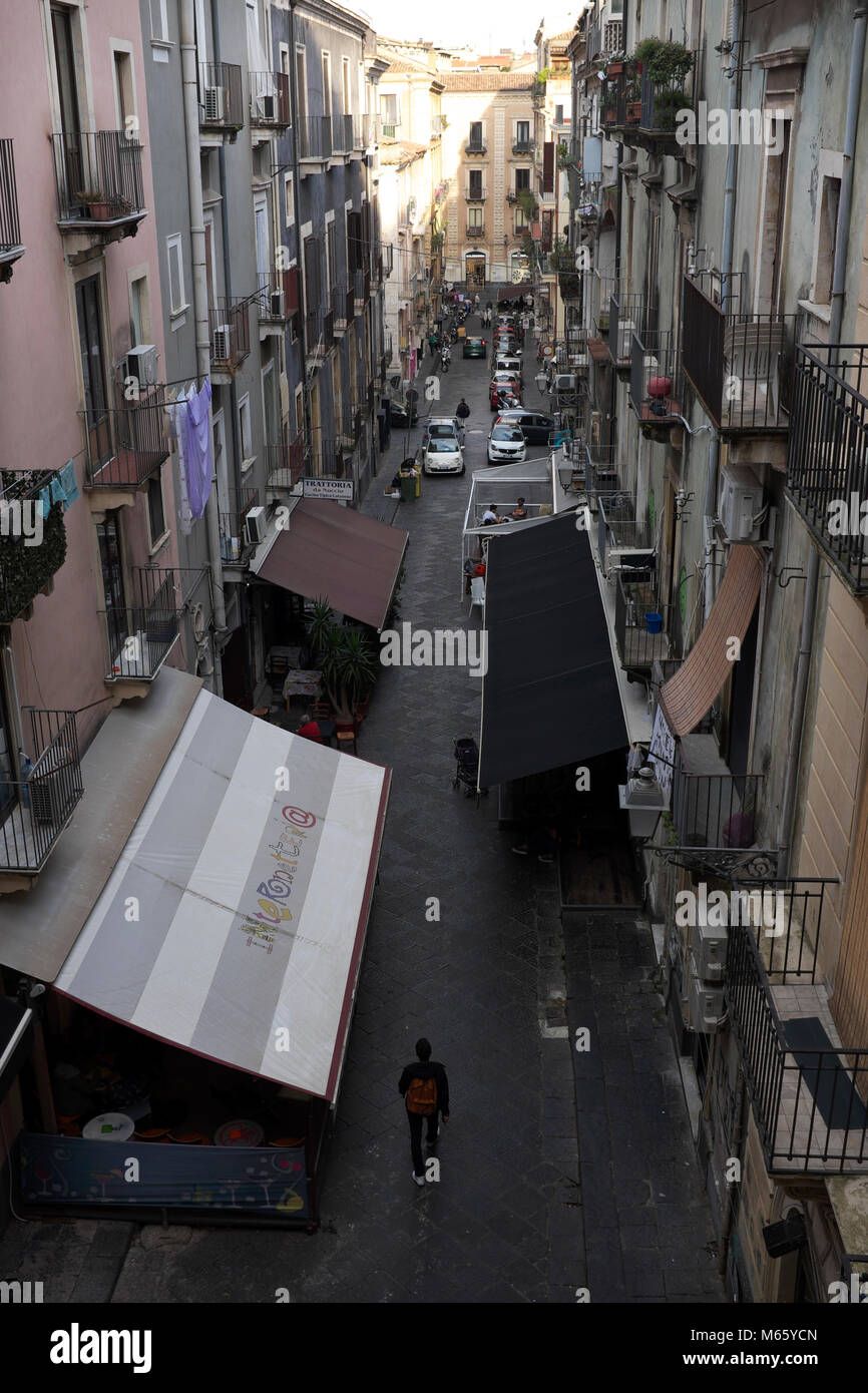 A side street in Catania, Sicily Stock Photo - Alamy