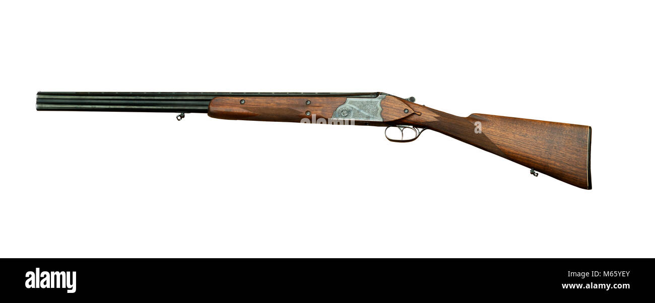 hunting double-barreled shotgun with barrels located one above the ...