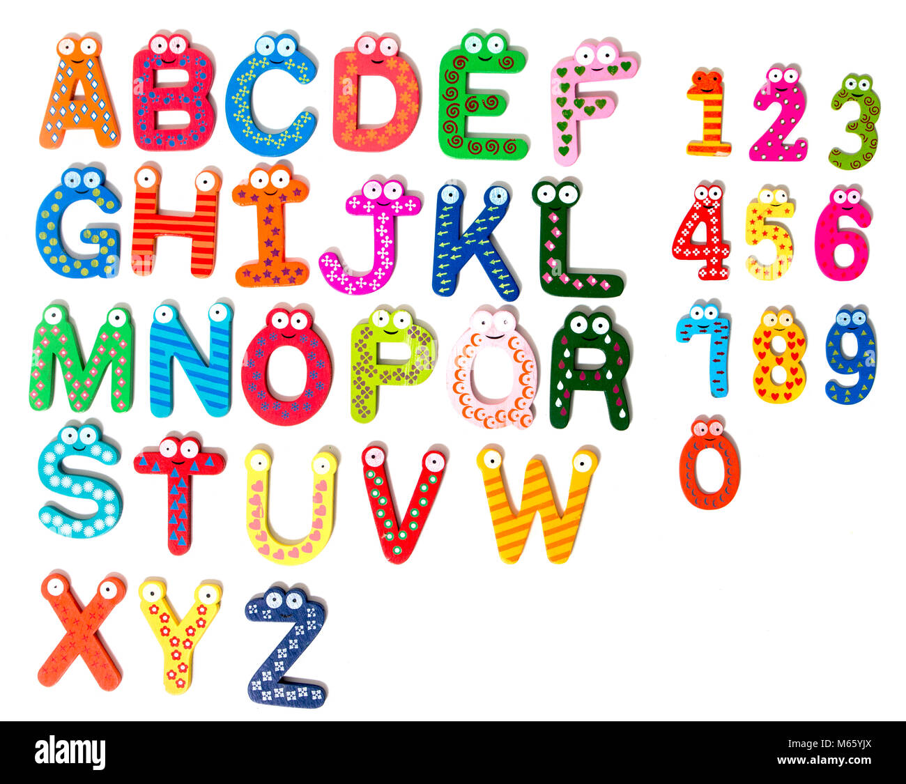 kid wooden colorful letters isolated on a white background Stock Photo ...