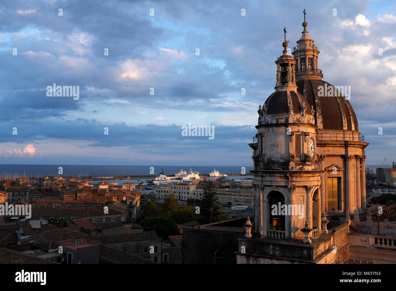 Cupola and Bell-Tower of Catania Cathedral, Catania, Sicily Stock Photo ...