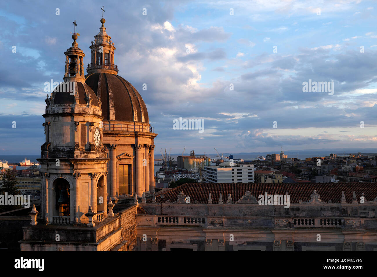 Cupola and Bell-Tower of Catania Cathedral, Catania, Sicily Stock Photo ...