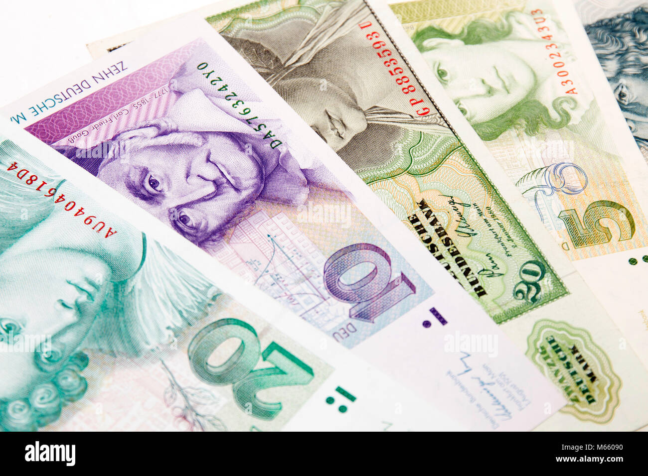 Obsolete bank notes isolated on a white background Stock Photo - Alamy