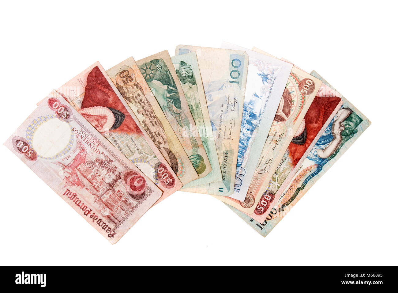 Obsolete bank notes isolated on a white background Stock Photo - Alamy