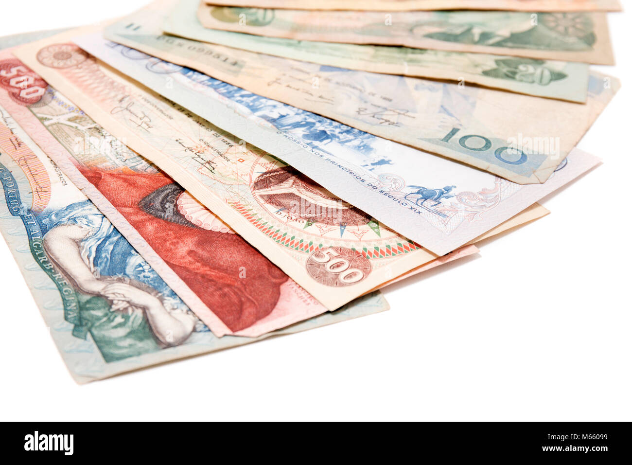 Obsolete bank notes isolated on a white background Stock Photo - Alamy