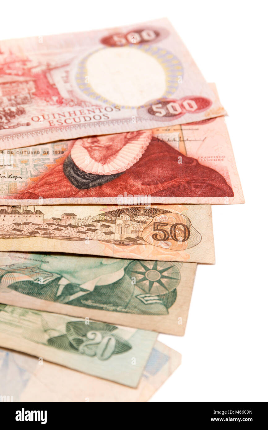 Obsolete bank notes isolated on a white background Stock Photo - Alamy