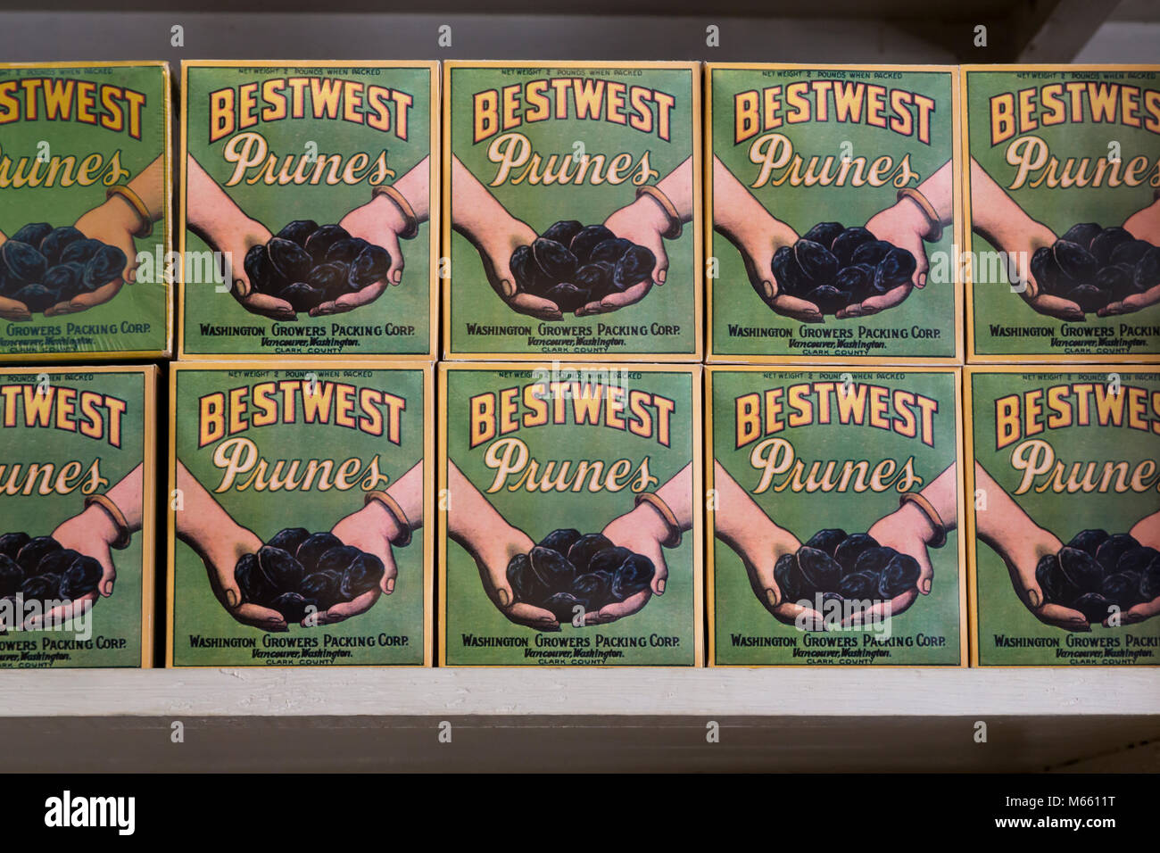 boxes of prunes in the Kennecott Company Store - Alaska, Wrangell-St ...