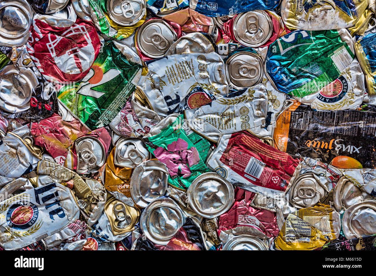 Scrap aluminum cans prepared for Recycle, Alaska, Chena Hot Springs ...