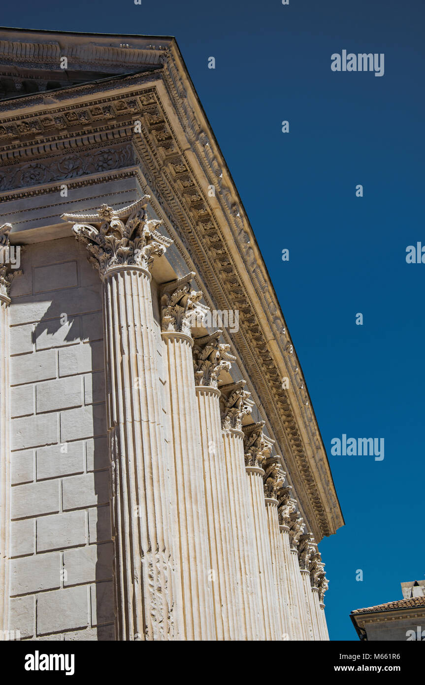 Decorative capital and frieze on the Maison Carrée's columns, an ...