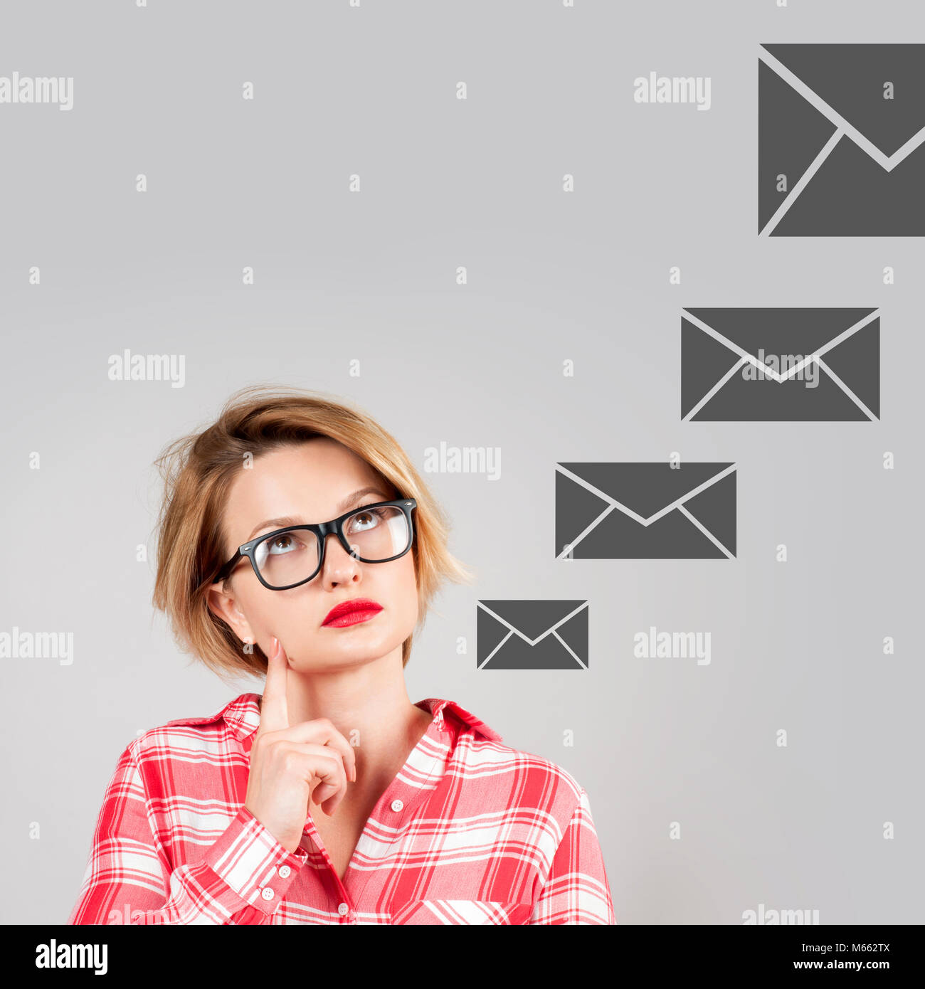 Beautiful business woman. Email concept Stock Photo - Alamy
