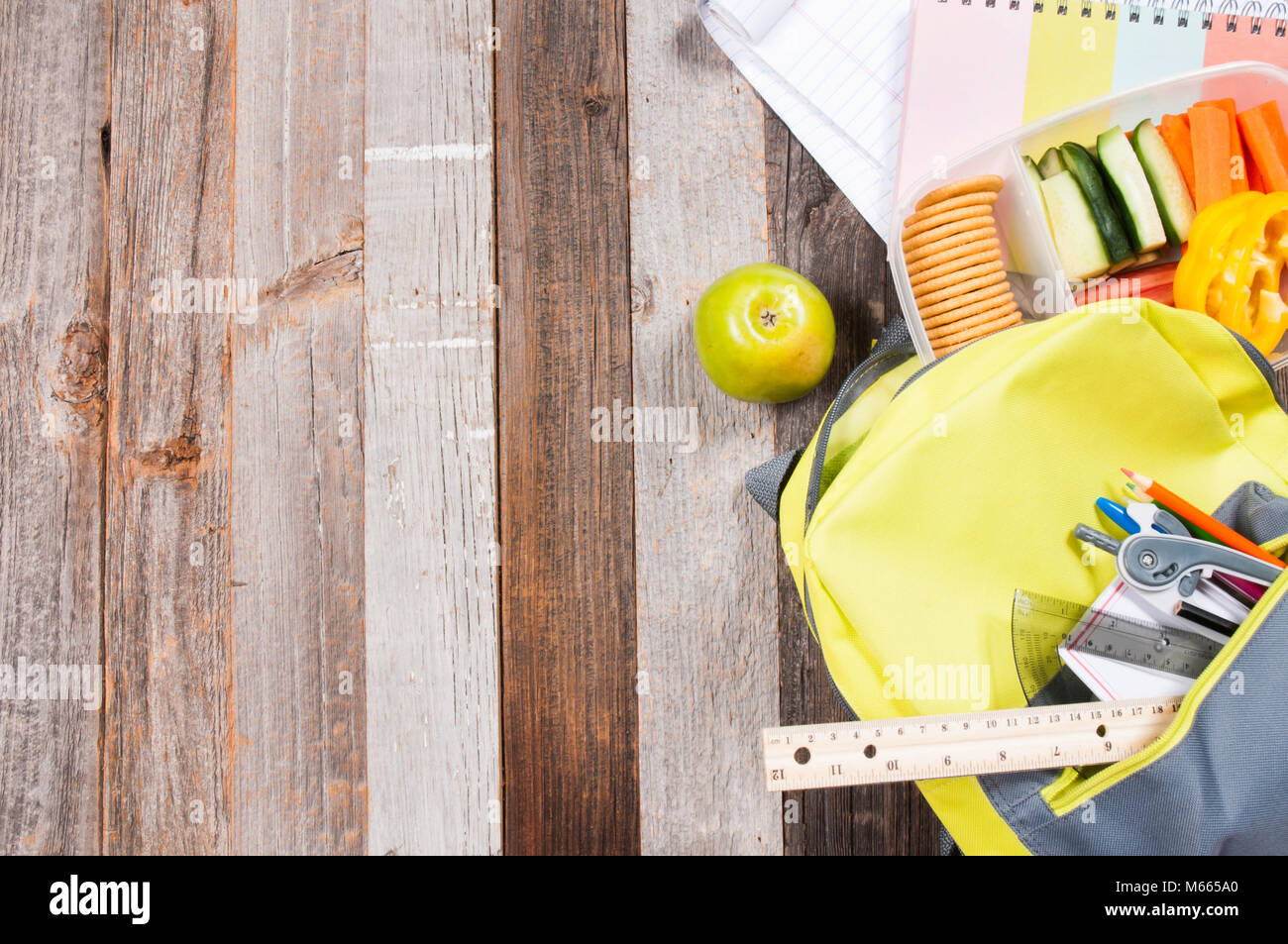School supplies on wooden background. Back to school Stock Photo - Alamy
