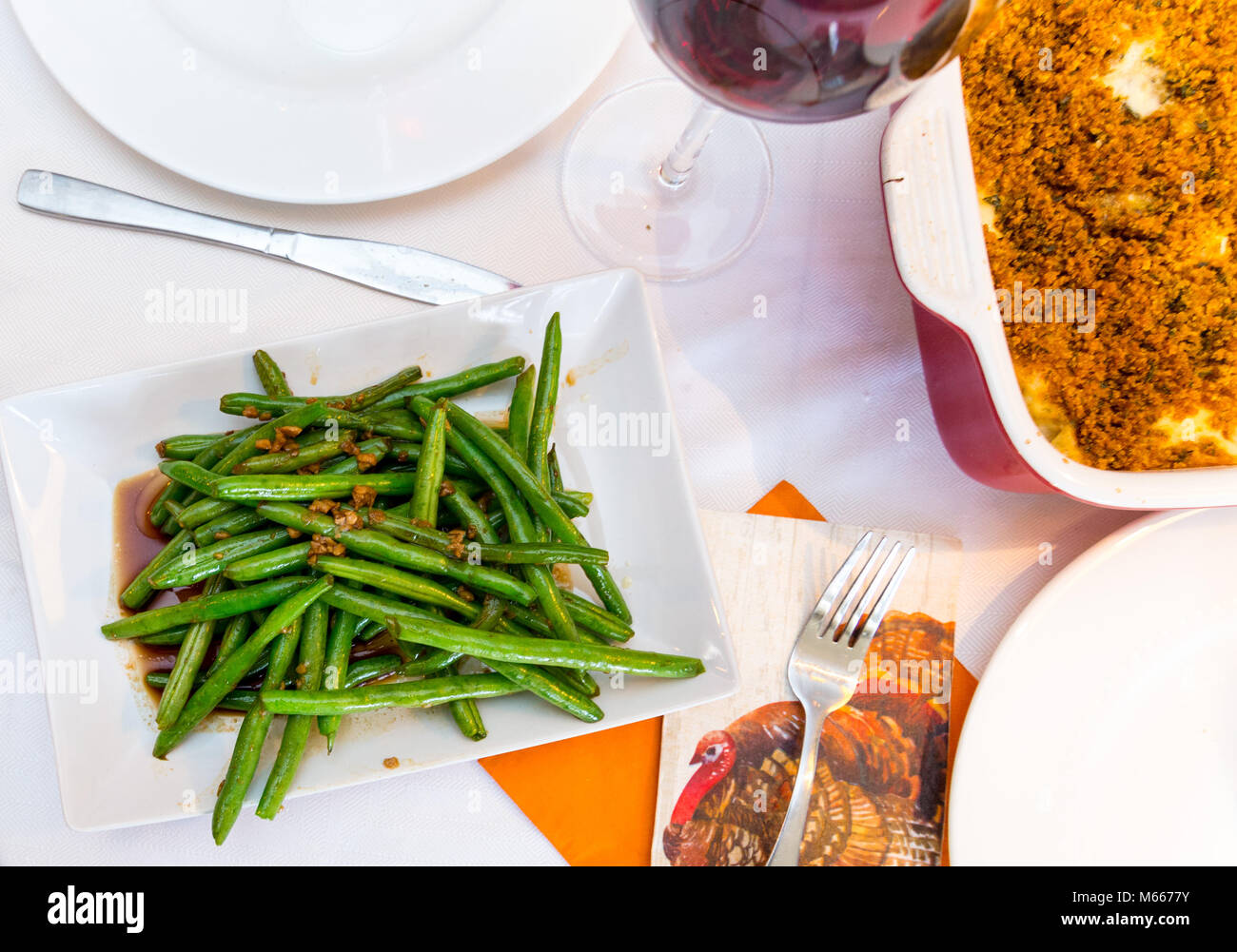 Point Of View Angles Of Thanksgiving Day Dinner Beautifully Laid Out ...