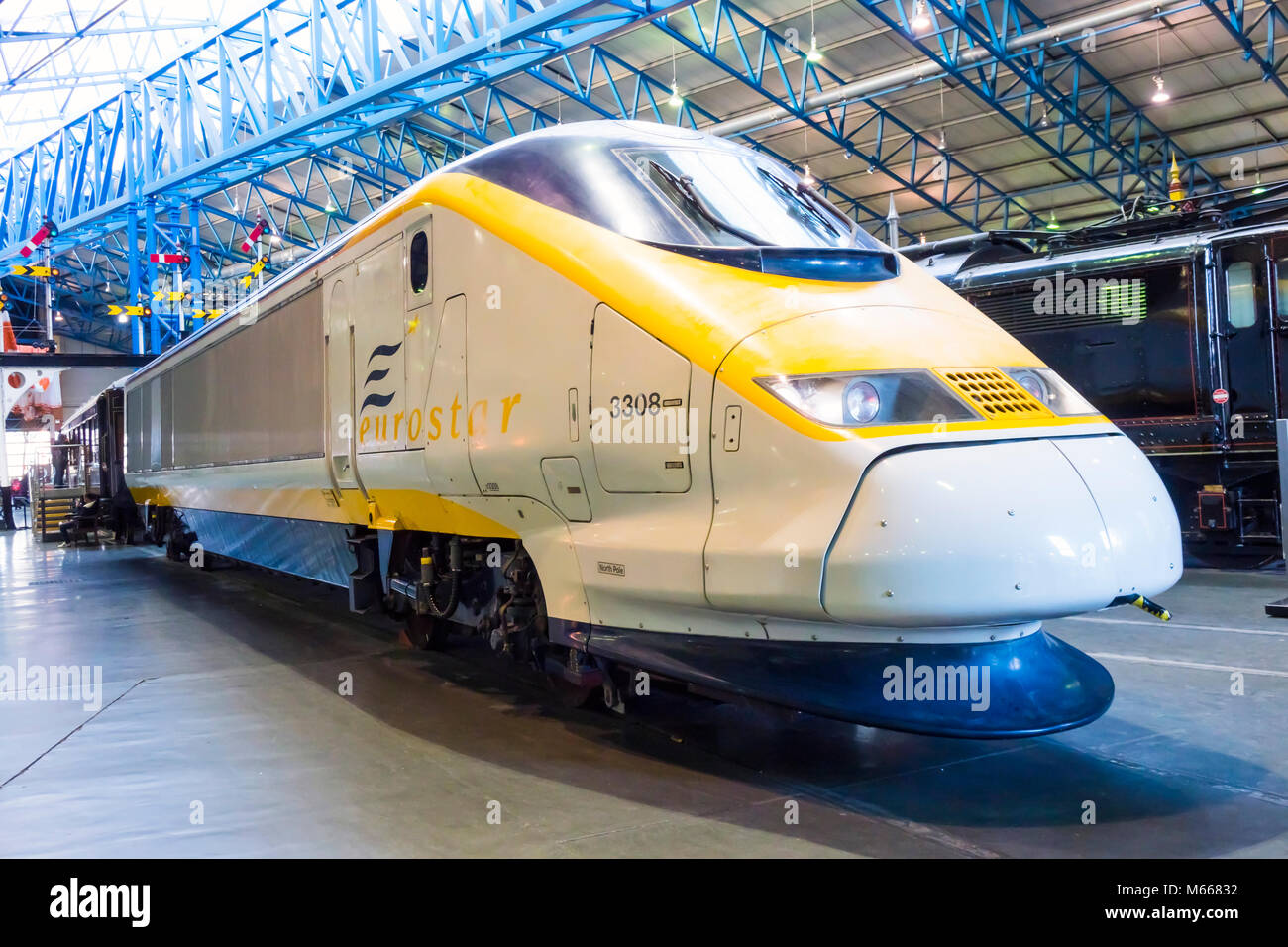 Power unit of an historic Eurostar high speed cross channel passenger ...