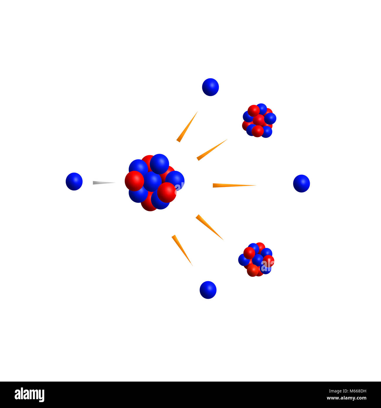 nuclear fission schematic - elementary particles physics theory Stock ...