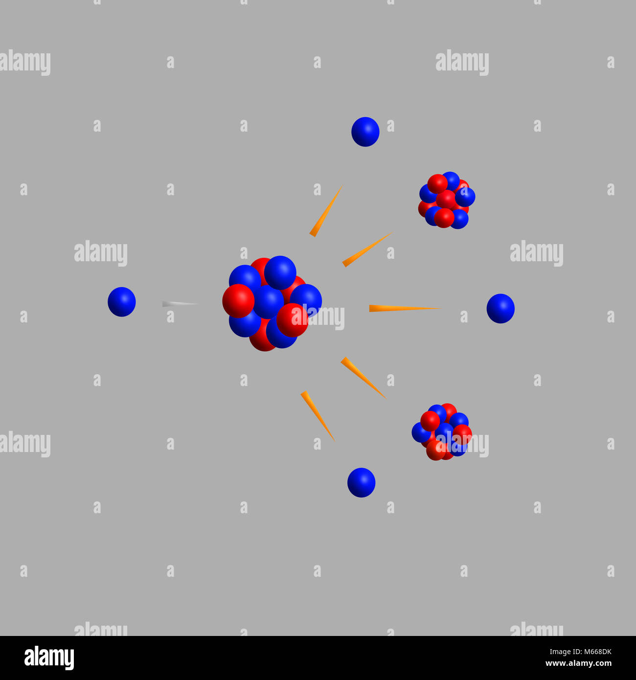 nuclear fission schematic - elementary particles physics theory Stock ...