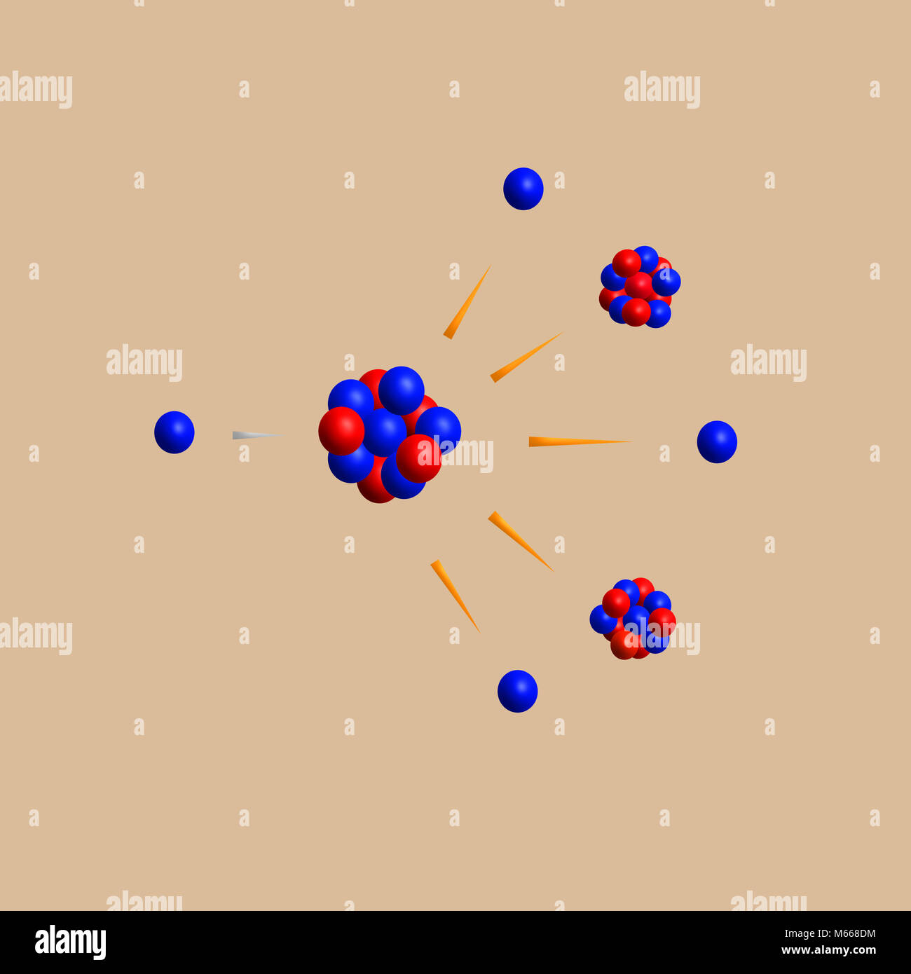 nuclear fission schematic - elementary particles physics theory Stock ...