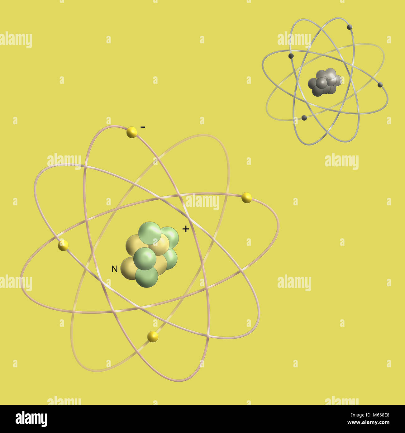 planetary atomic structure - elementary particles physics theory Stock ...