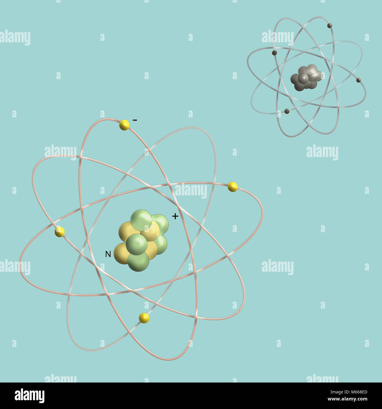 planetary atomic structure - elementary particles physics theory Stock ...