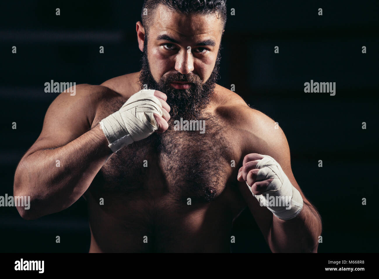 Muscular male model in fight hi-res stock photography and images - Alamy
