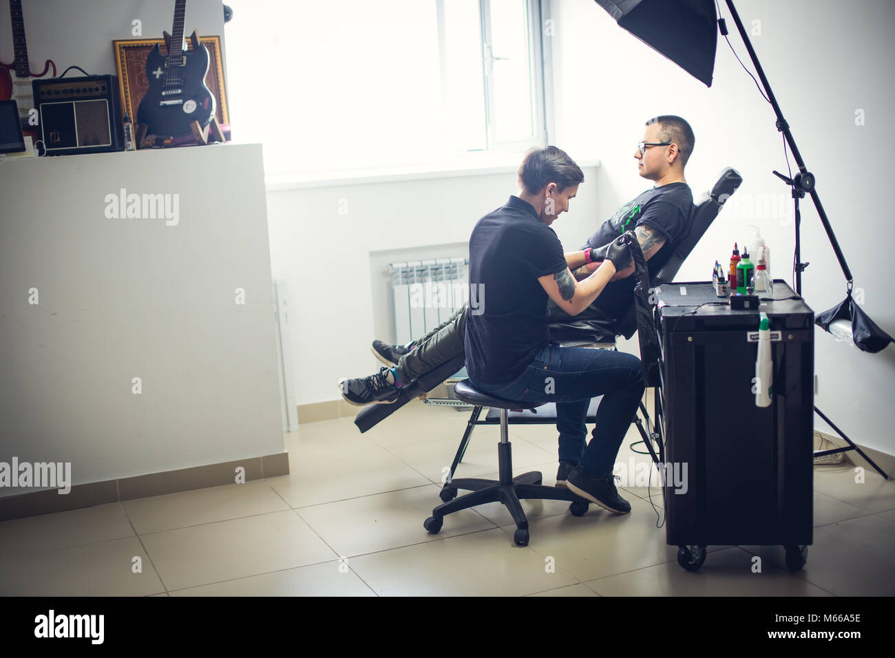 Master of tattoo fill circuit tattoo Stock Photo - Alamy