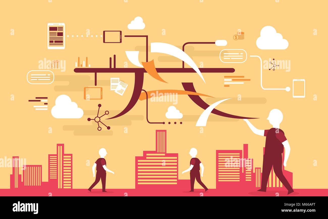 The Contemporary Business System background Stock Vector Image & Art ...