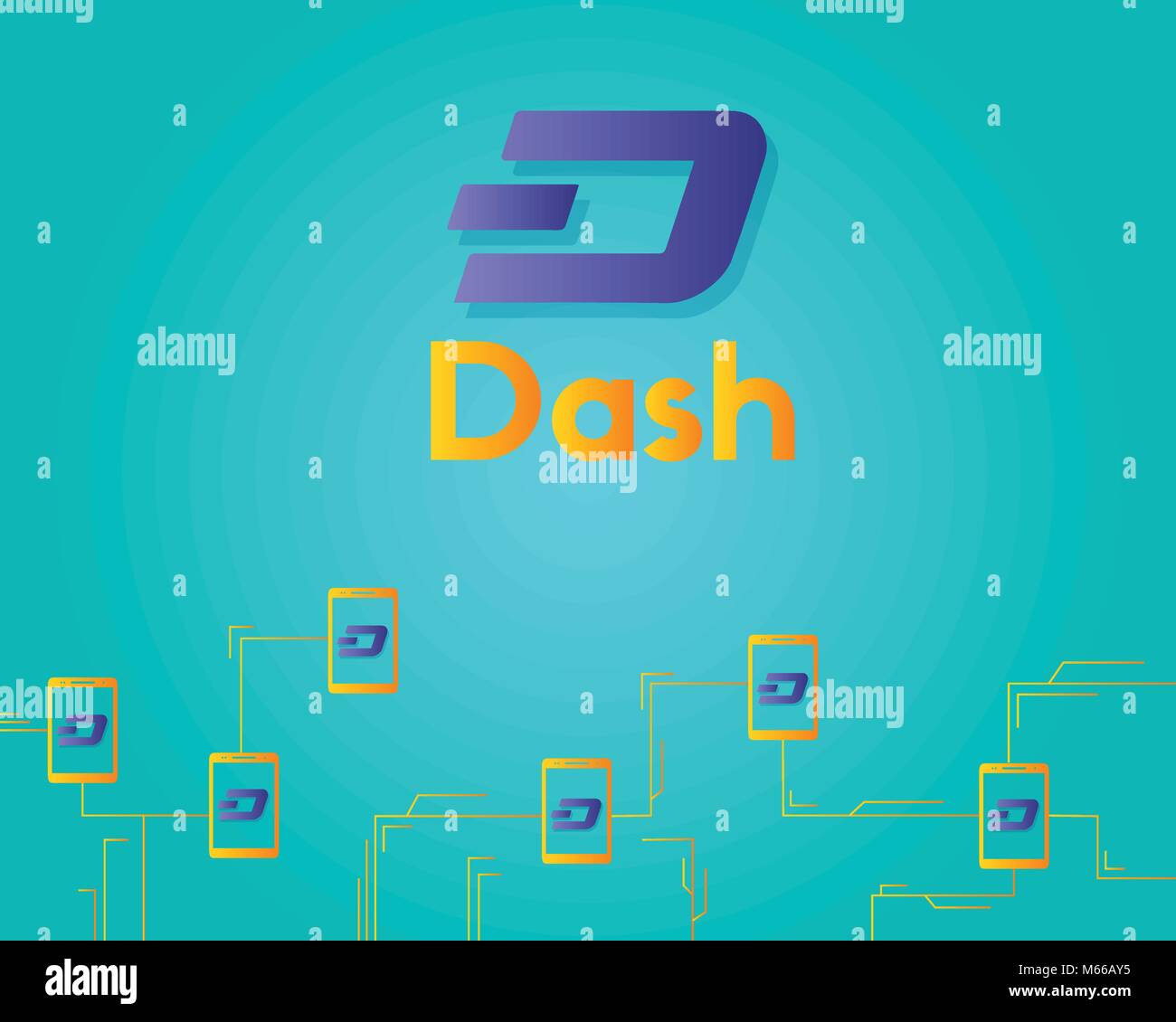 Dash blockchain work technology background Stock Vector Image & Art - Alamy