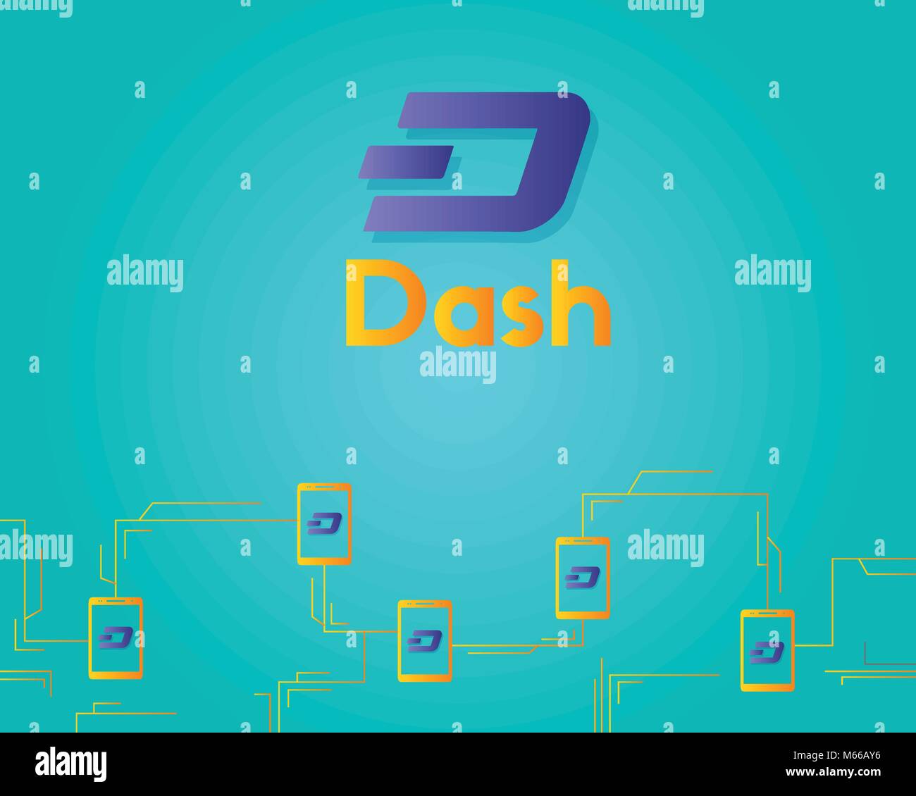 Dash blockchain work technology background Stock Vector Image & Art - Alamy