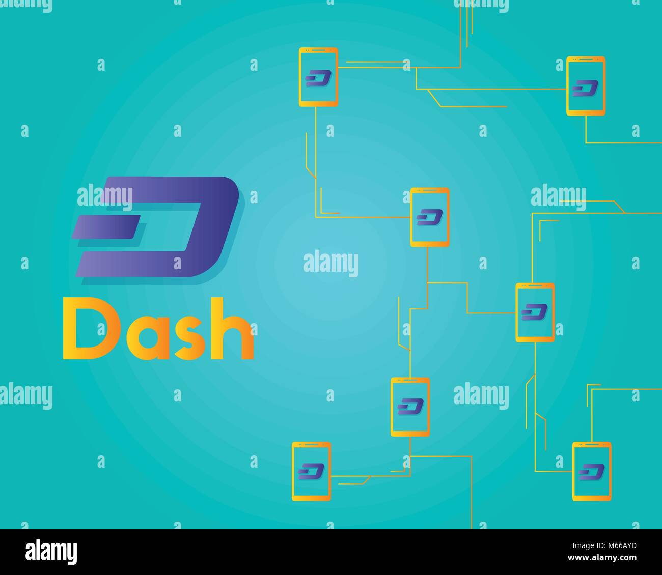 Dash blockchain work technology background Stock Vector Image & Art - Alamy