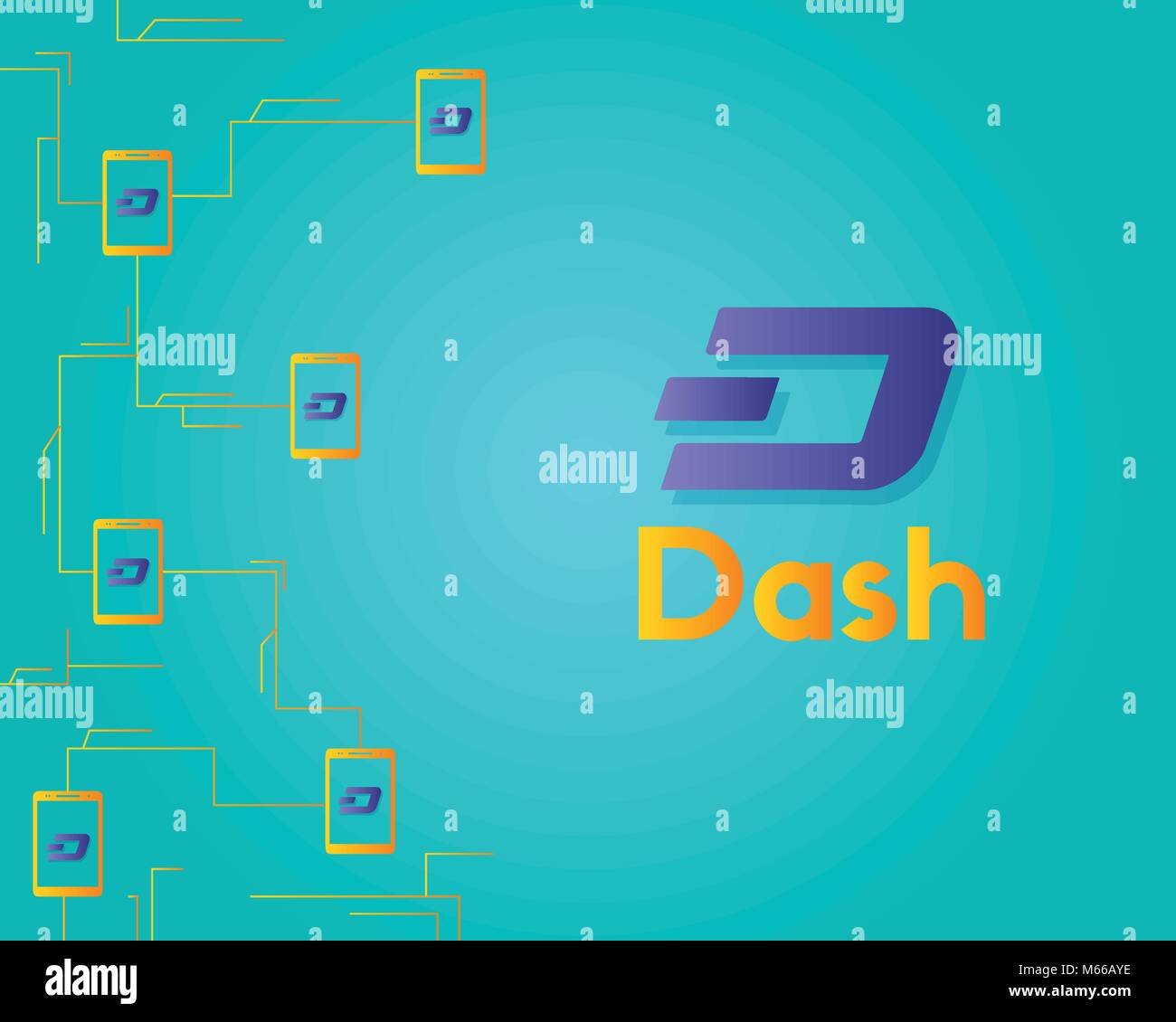 Dash blockchain work technology background Stock Vector Image & Art - Alamy