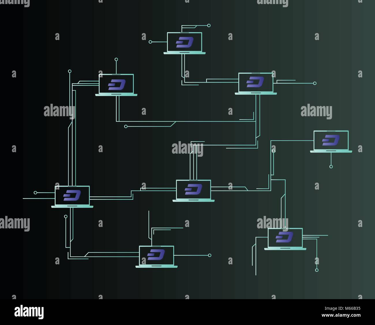 Dash blockchain technology on dark background Stock Vector Image & Art ...