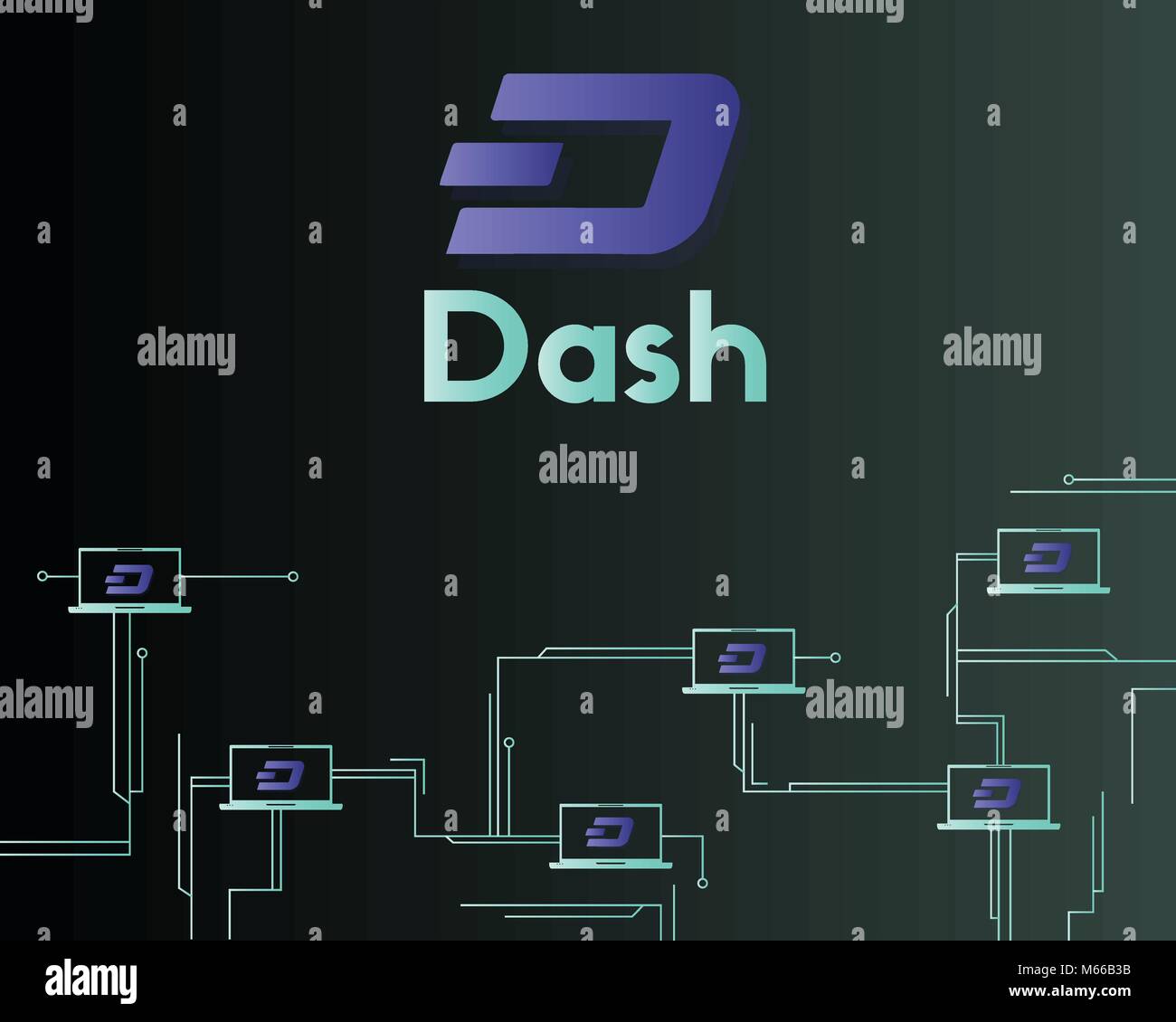 Dash blockchain technology on dark background Stock Vector Image & Art - Alamy
