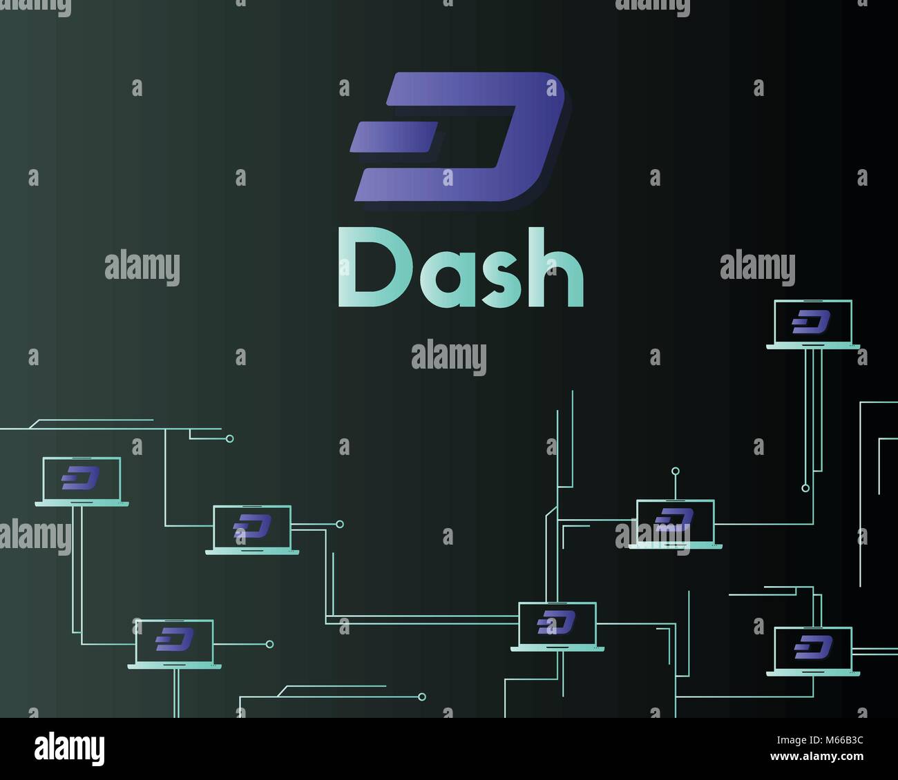Dash blockchain technology on dark background Stock Vector Image & Art - Alamy