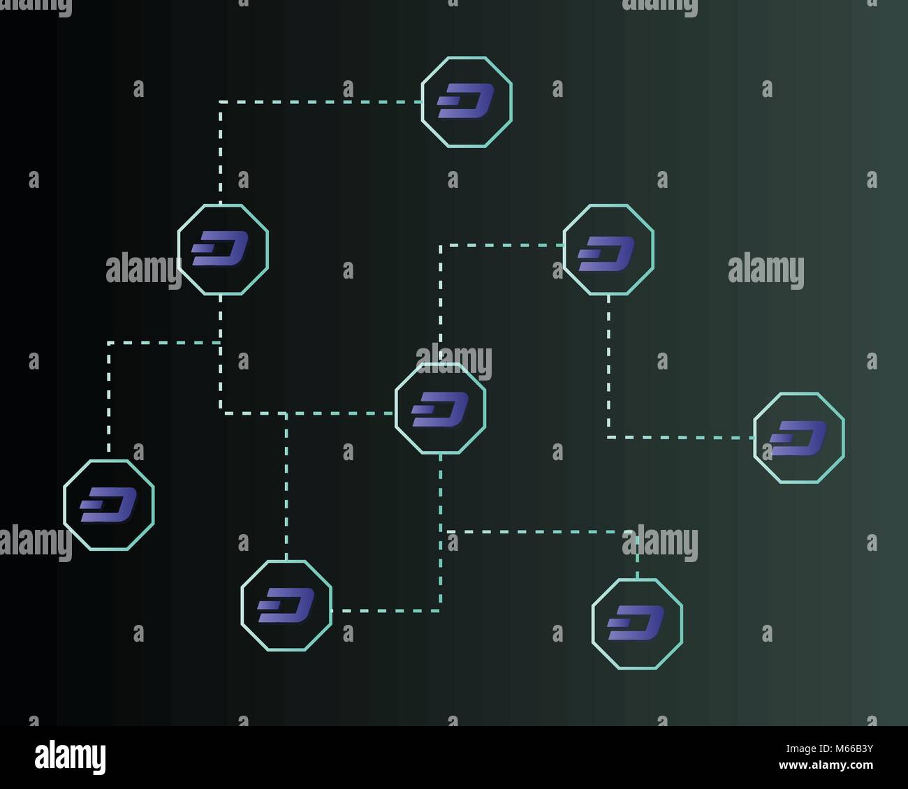 Dash blockchain technology on dark background Stock Vector Image & Art - Alamy