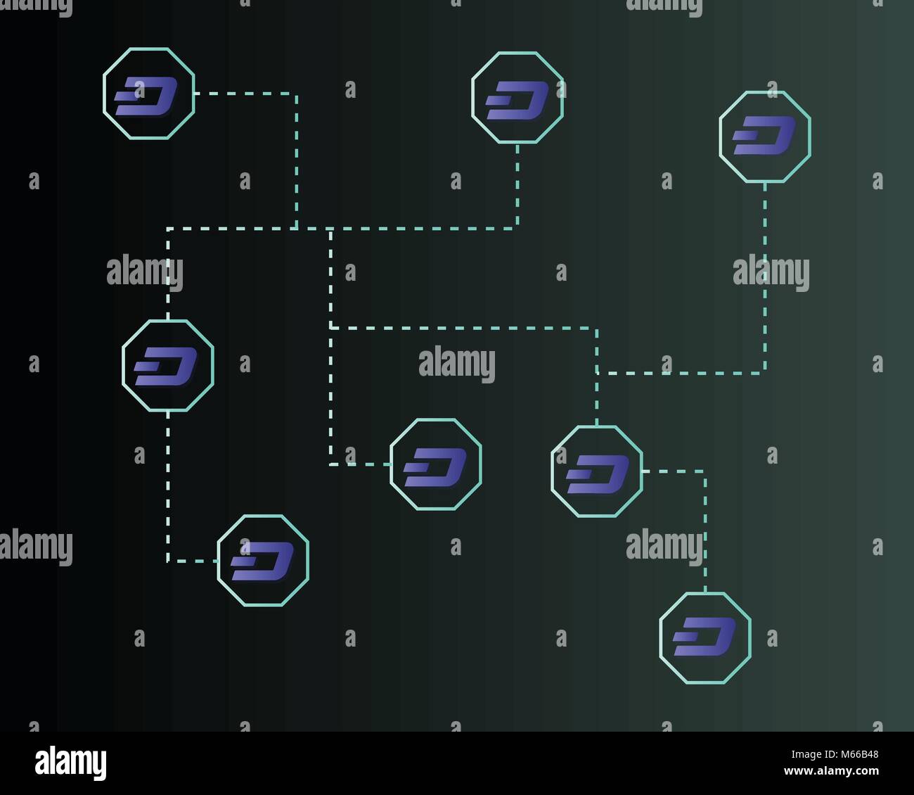 Dash blockchain technology on dark background Stock Vector Image & Art ...